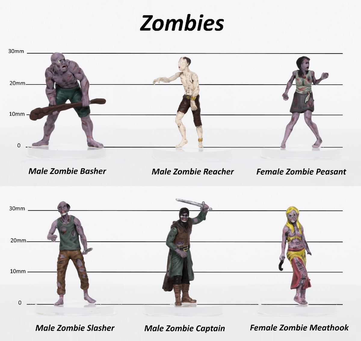 Prepainted Miniatures Sets & SIngles Humans Orcs Zombies and Skeletons